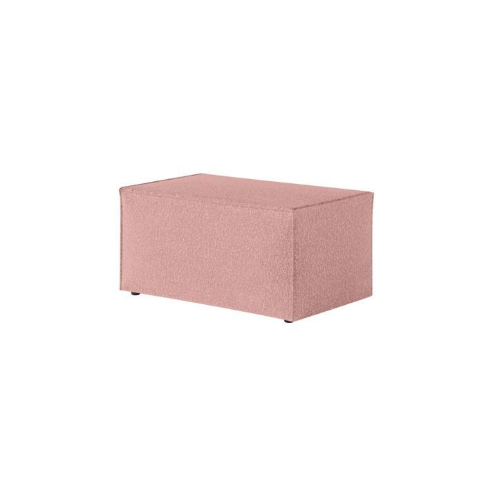 Pouf en tissu bouclette CLARISSE - Rose - L90 x P50 x H41cm ...