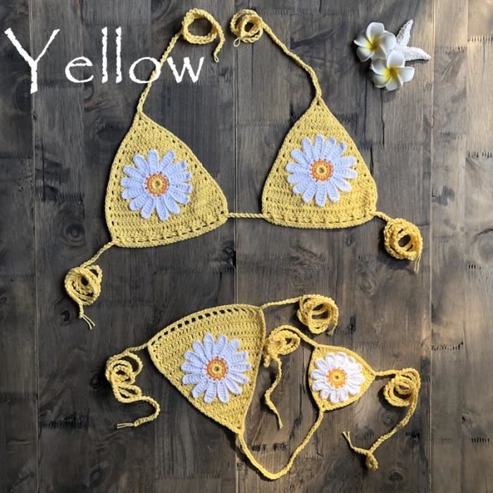 CRAZE Arrivée Crochet Fleur Micro Bikini G String String Plage Micro ...