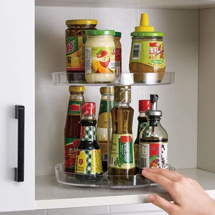 Plateau Tournant Épices, 2 Étages Support Rotatif À Condiment Pour Le ...