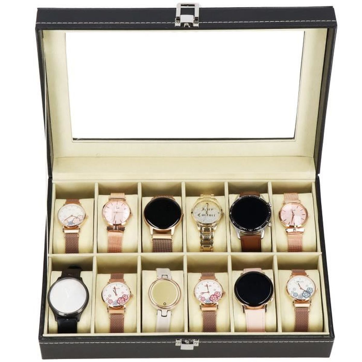 SPRINGOS® Presentoir montre Coffret montres en cuir Boite bijoux Cadeau ...