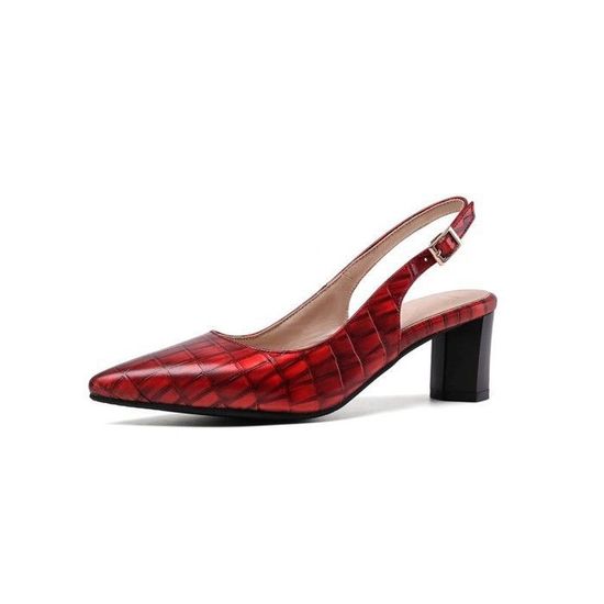 Sandale Femme ete mode boucle Classique talon epais Bout pointu ...