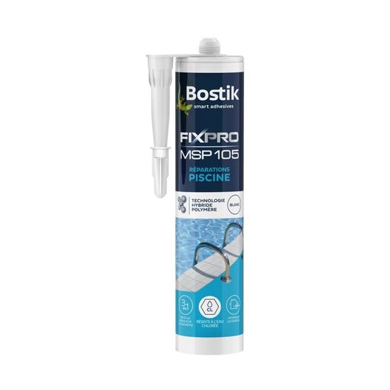 Bostik FIXPRO – Mastic MSP 105 Réparations Piscine – Mastic Piscine Intérieure/Extérieure – Pour ...