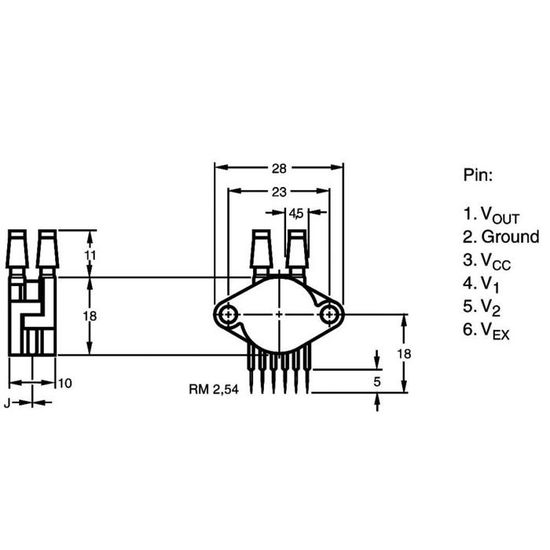 Capteur de pression NXP Semiconductors MPX5100 DP 0 kPa à 100 kPa pour ...