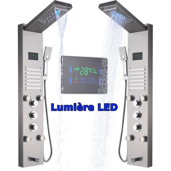 JULLYBATHEVY Panneau Colonne de Douche Hydromassages - 5 Jets Système ...