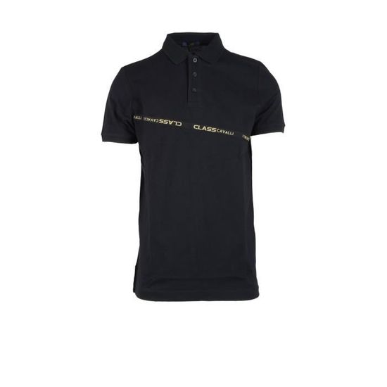 CAVALLI CLASS Polo Homme Noir Coton GR74004 Noir - Cdiscount Prêt-à-Porter