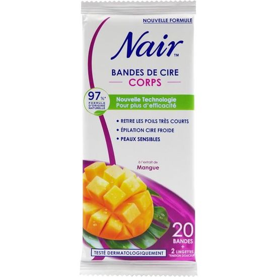 20 Bandes De Cire Froide Mangue - Epilation Jambes - Ultra Rapide ...