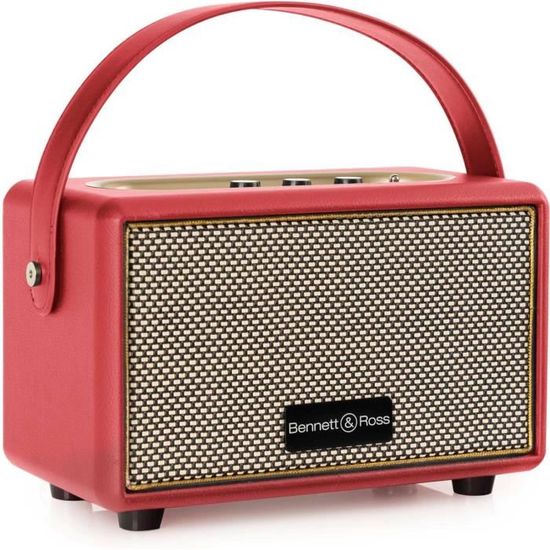 Bb-820Rd Blackmore Junior -Haut-Parleur Bluetooth Rétro En Cuir Avec ...