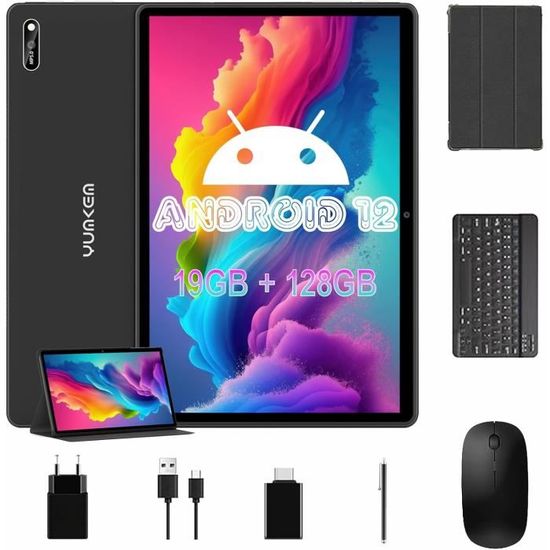 Tablette Android 12 Avec Ensemble Clavier Souris Coque Stylo, 10 Pouces ...