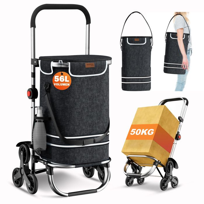 Chariot de Courses 6 Roues MAGICFOX avec Compartiment Imperméable - Sac ...