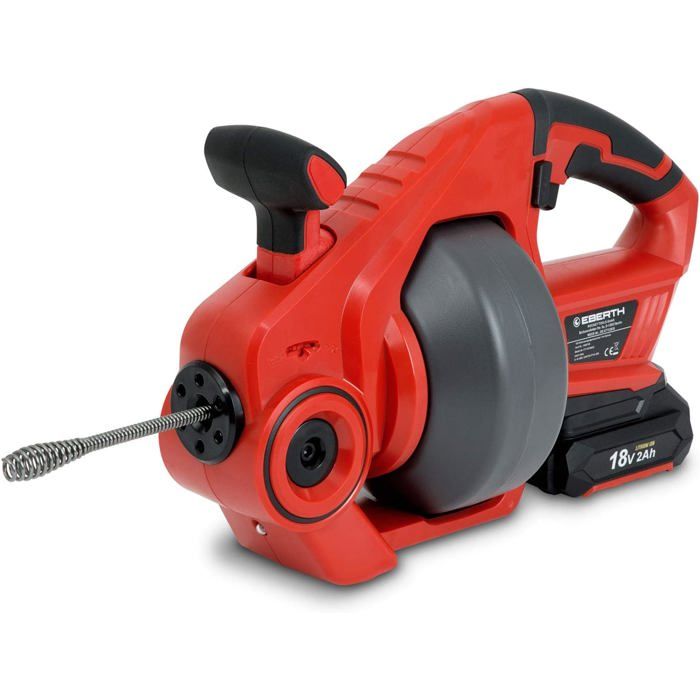 EBERTH ain Unblocker, Electric, Pipe Cleaning Machine with 18V 2Ah ...