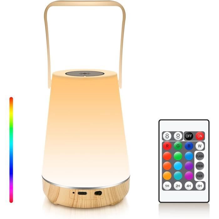 Lampe De Chevet Tactile,Veilleuse Enfant Led Portable Avec 13 Couleurs,Lampe Nuit Rechargeable ...