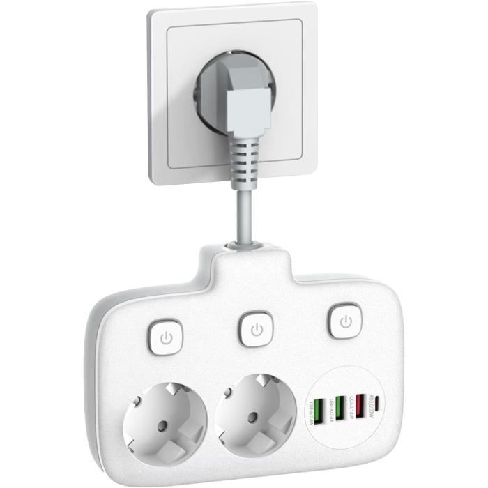 Double fiche pour Prise, multiprise avec Interrupteur, multiprise ...