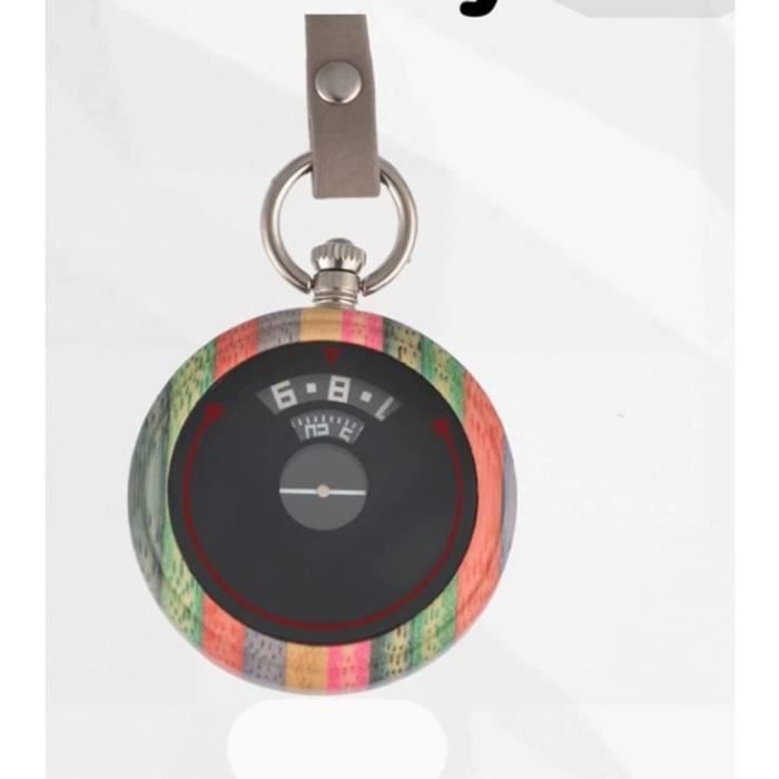 Vintage Pocket Watch Chains Collier Cuir Round Pendentif Case Digital ...