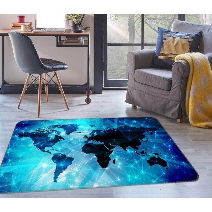 3D Blue World 308 World Map Jeu Tapis De Sol Tapis Surface Tapis Non ...