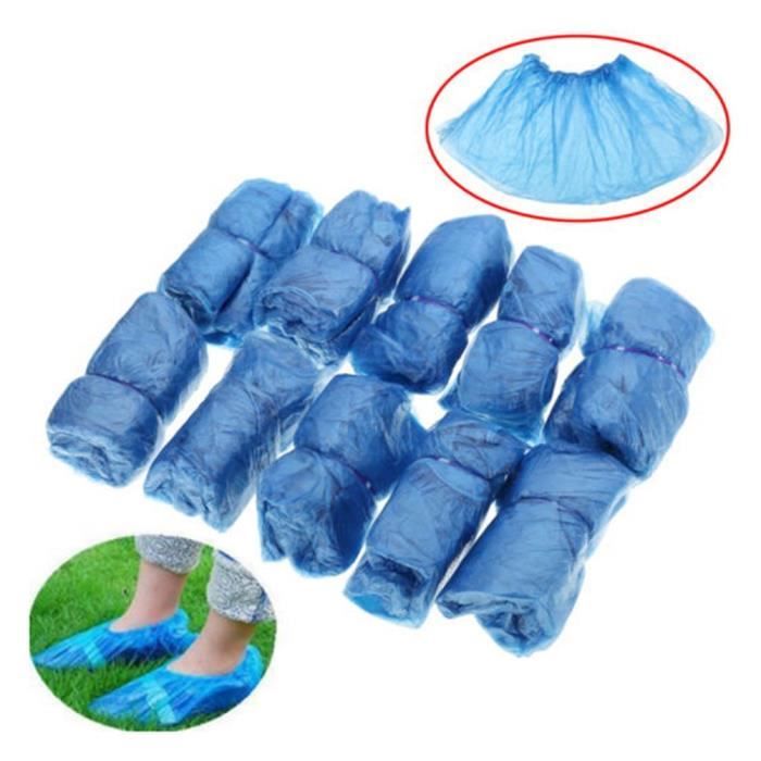 Chaussures,100 Pcs-pack en plastique jetable protecteur de sol ...