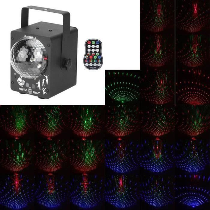 Qiilu Lumière de scène à LED Projecteur à télécommande Disco LED Stage ...