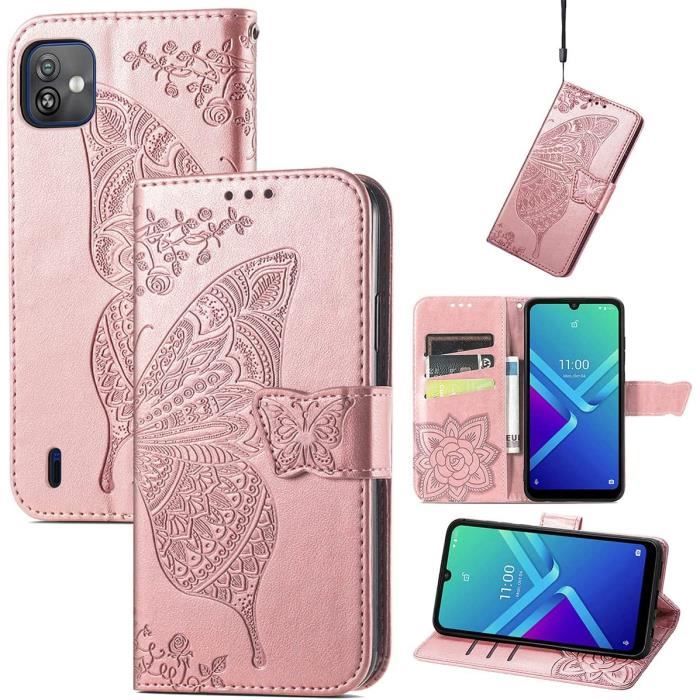 Coque Wiko Y82 Premium PU Motif en Relief Or RoseTY - Cdiscount Téléphonie