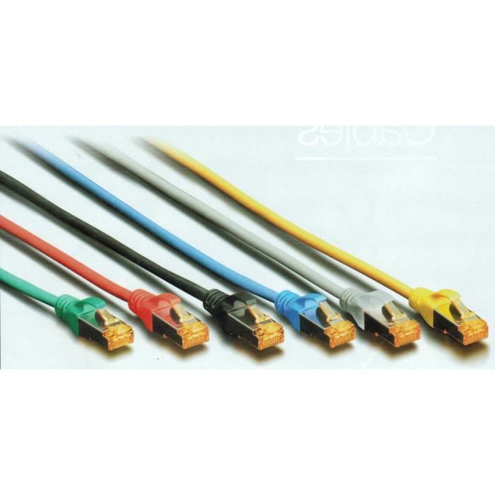 Câble patch RJ45 - DIGITUS - 0,5 m - CAT 6 S/FTP - Blindé - LSOH Rouge ...