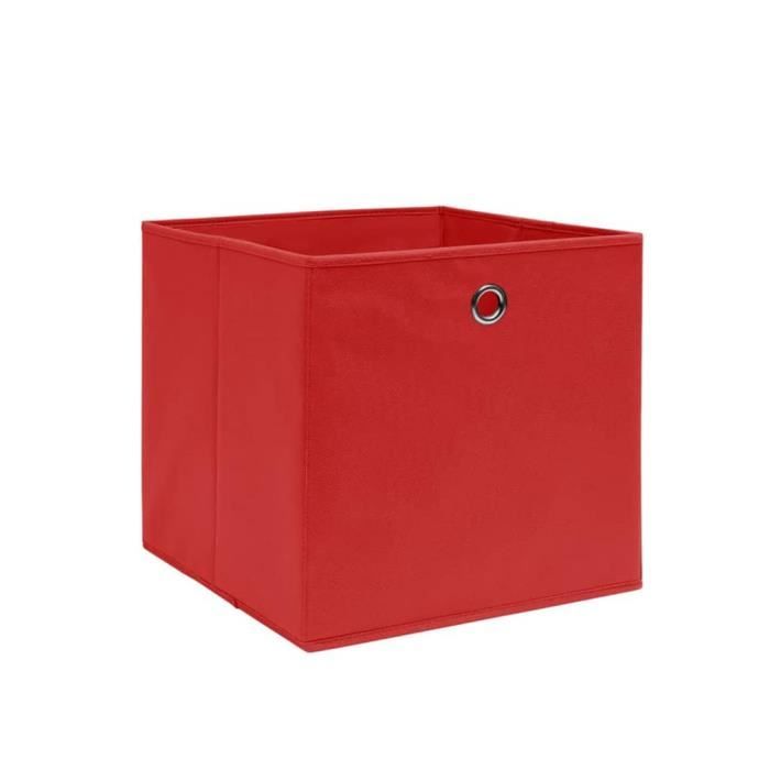 KO7167 Boîtes de rangement 4 pcs Tissu intissé 28x28x28 cm Rouge 117167 ...