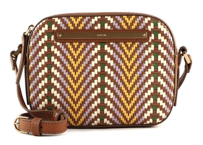 FOSSIL Sac à épaule bandoulière marron crème pour femme - Liza Camera Bag Multi 231840 marron ...