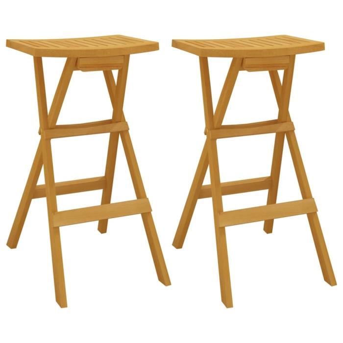 KEENSO Ensemble de bar pliable 3 pcs Bois de teck massif KN005 ...