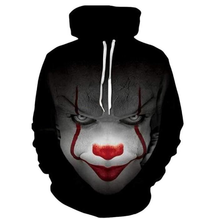 Homme 3d imprimé à capuche,Film d'horreur Stephen King's It 2 Cosplay ...