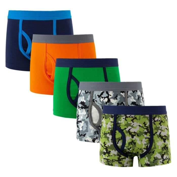 Boxer Garçon Lot de 5 Slip Enfant sous-Vêtement en Coton Different ...