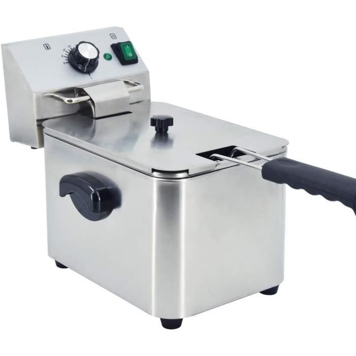 Friteuse Électrique Professionnelle Friteuse Inox Cuve Amovible(4L ...
