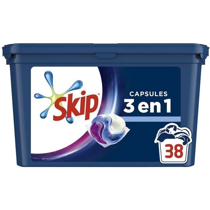 LOT DE 2 - SKIP Ultimate Active Clean - Lessive Trio Capsules 38 ...