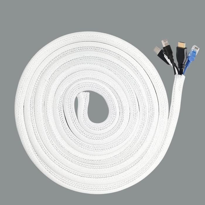 3 m Gaine Cable - Manchon Cable - Cache Cable Blanc - 12-20 mm ...