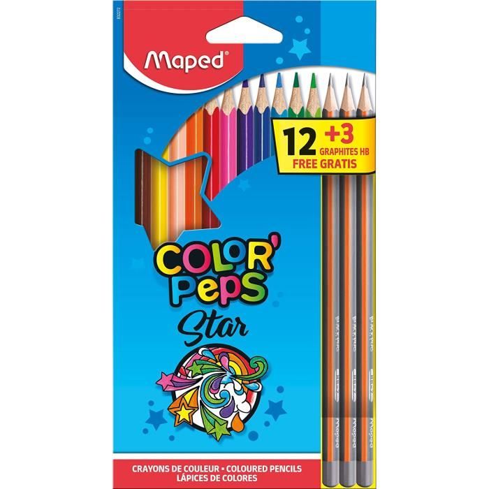 Maped Color'peps Star Crayons de couleur triangulaires ...