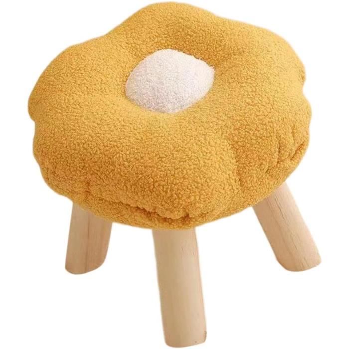 Repose-Pieds Repose-Pieds Avec Pied En Bois Pouf Polyvalent Forme De ...