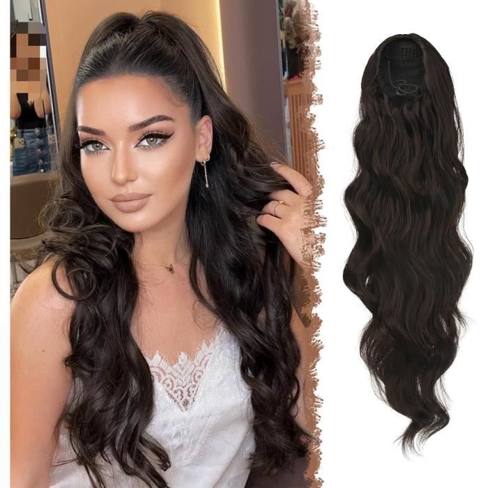 Queue De Cheval Cordon Longue Bouclé Ondulées Ponytail Cheveux Naturel ...