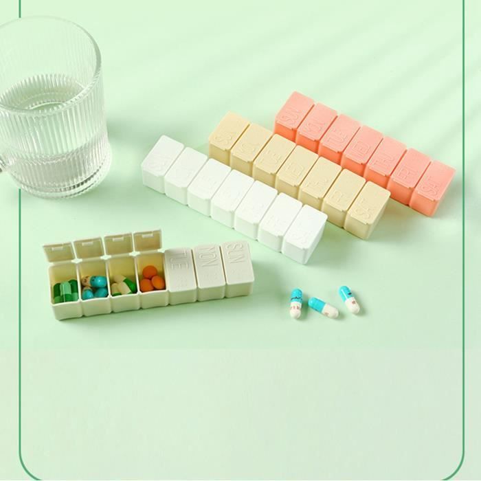 Vvikizy Boîte de médicament hebdomadaire 7 compartiments Jour Boîte de ...