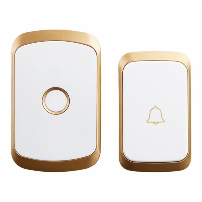 SONNETTE,gold 1x1-EU--Sonnette étanche sans fil à 300M, prise US EU UK ...
