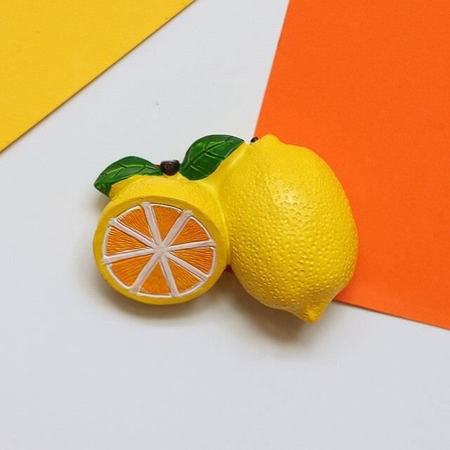 MAGNETS,Yellow lemon--Aimants 3D en pâte pour réfrigérateur, modèle de ...