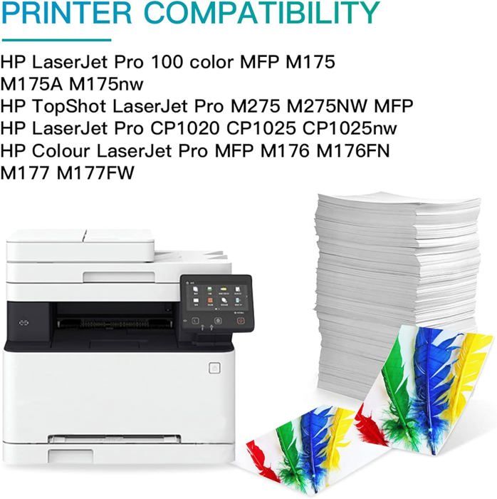 4X 126A CE310A 130A CF350A Cartouches de Toner Compatibles pour HP ...