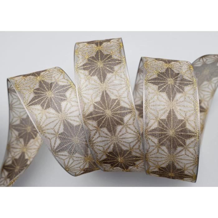 20M X 40Mm-Ruban Décoratif De Saint-Georges Brun Doré - Ruban D'Organza ...