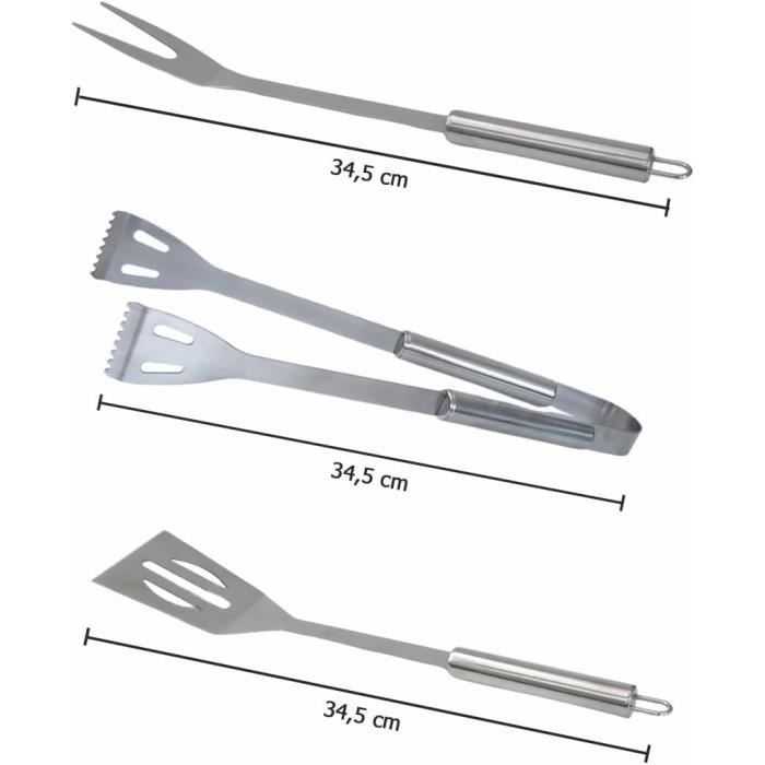Couverts À Barbecue 'Mangal' Acier Inoxydable 3 Pièces - Set De Haute ...