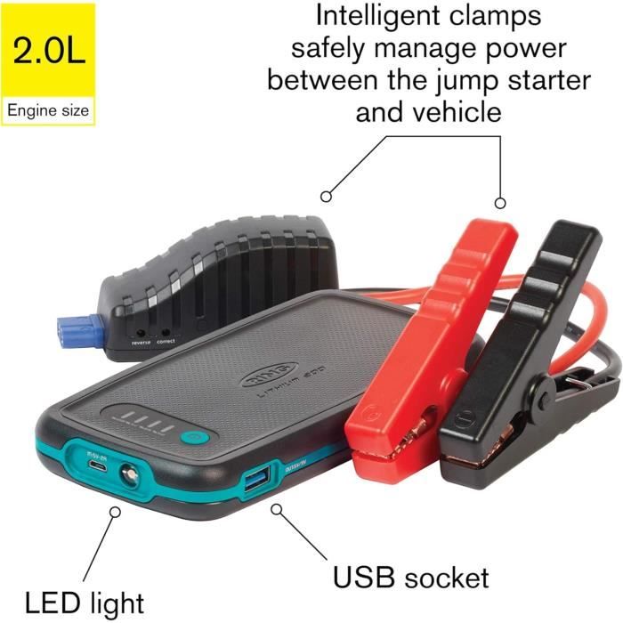 Ring Booster Demarreur 12V Rechargeable Lithium 200-6000Mah - USB LED16 ...
