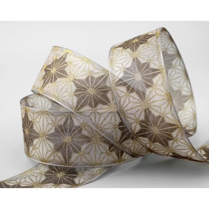 20M X 40Mm-Ruban Décoratif De Saint-Georges Brun Doré - Ruban D'Organza ...