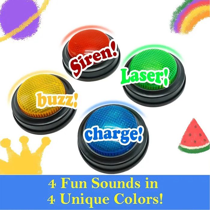 Buzzer Blind Test, Buzzer pour Jeux de Questions - 4pcs, Buzzer sonore ...