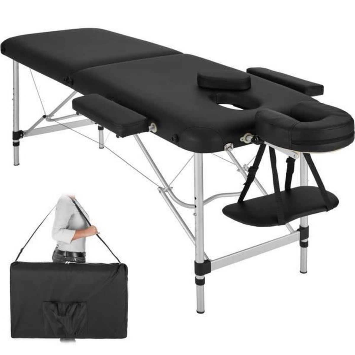 Table Lit De Massage Soin Pliable Transportable Bois Et Aluminium Osteo