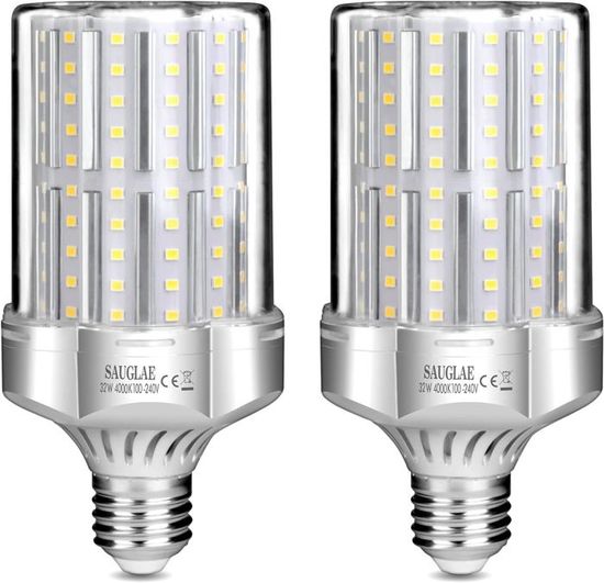 Ampoules LED 32W, Équivalent 260W Ampoule Incandescente, 3600Lm, 4000K Blanc Neutre, Ampoules à ...