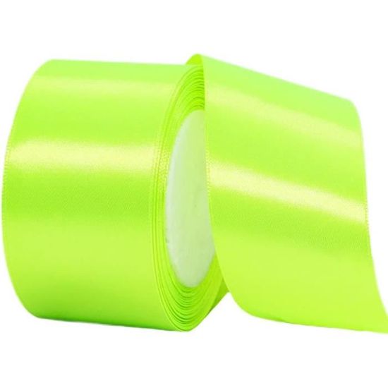 Ruban Satin Vert Fluorescent Gros 50mm,22m Polyester Ruban Satin,Ruban ...