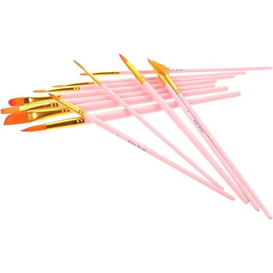 Ensemble De 12 Pièces Brosse Acrylic Paint Atelier Ensemble De Pinceaux ...