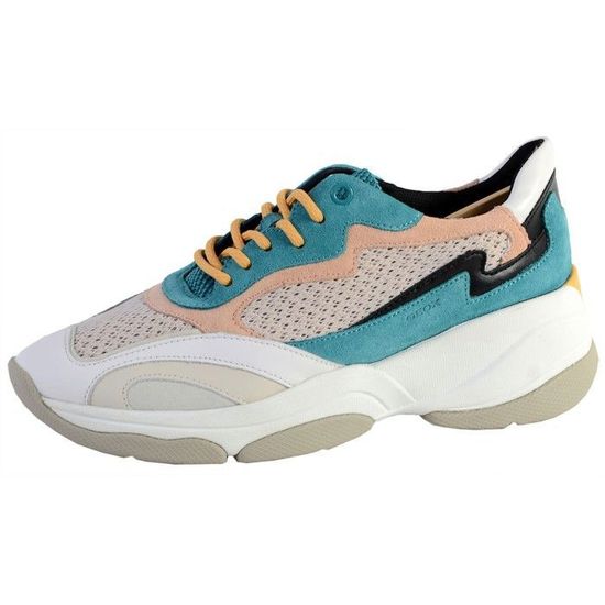 Basket Geox D Kirya B- Suede+Mesh - Turquoise Lt Grey Turquoise lt grey ...