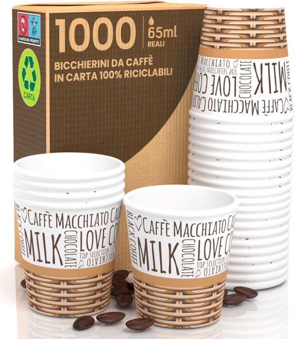 1000 Petits Gobelets En Papier 65Ml Mini Gobelets Jetables ...