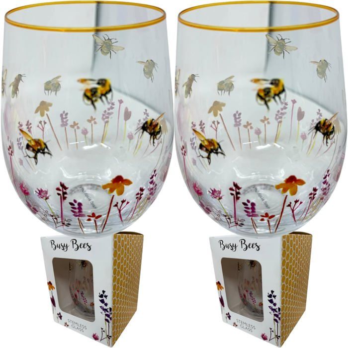 HTUK Lot de 2 verres à cocktail élégants Busy Bees sans pied - Parfaits ...