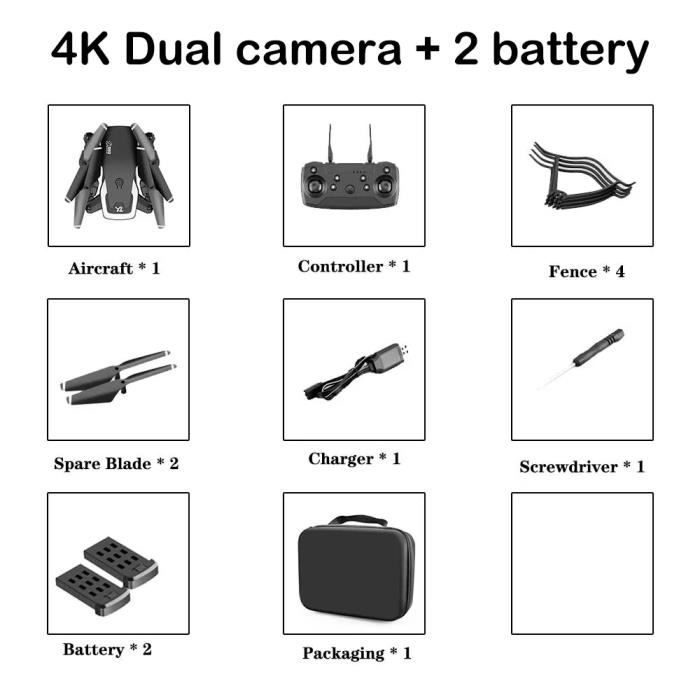 4K-double caméra-2B - Drone professionnel avec caméra grand angle HD ...